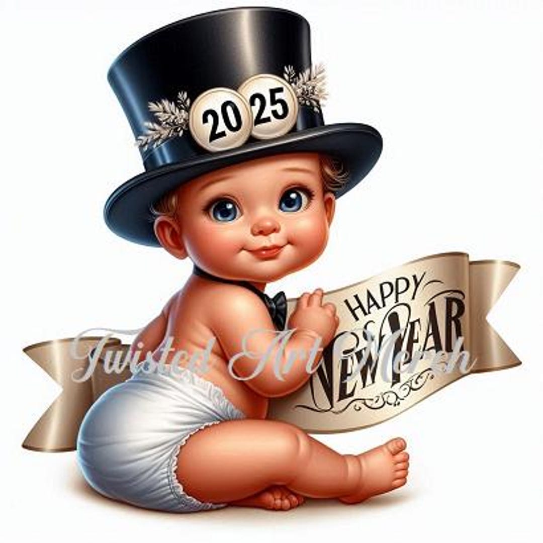 Happy New Year 2025 Baby New Year 2025 Jpgs Happy New Year Bundle ...