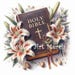 The Holy Bible Easter Clipart - 5 Holy Bible With Easter Lilies Jpgs ...