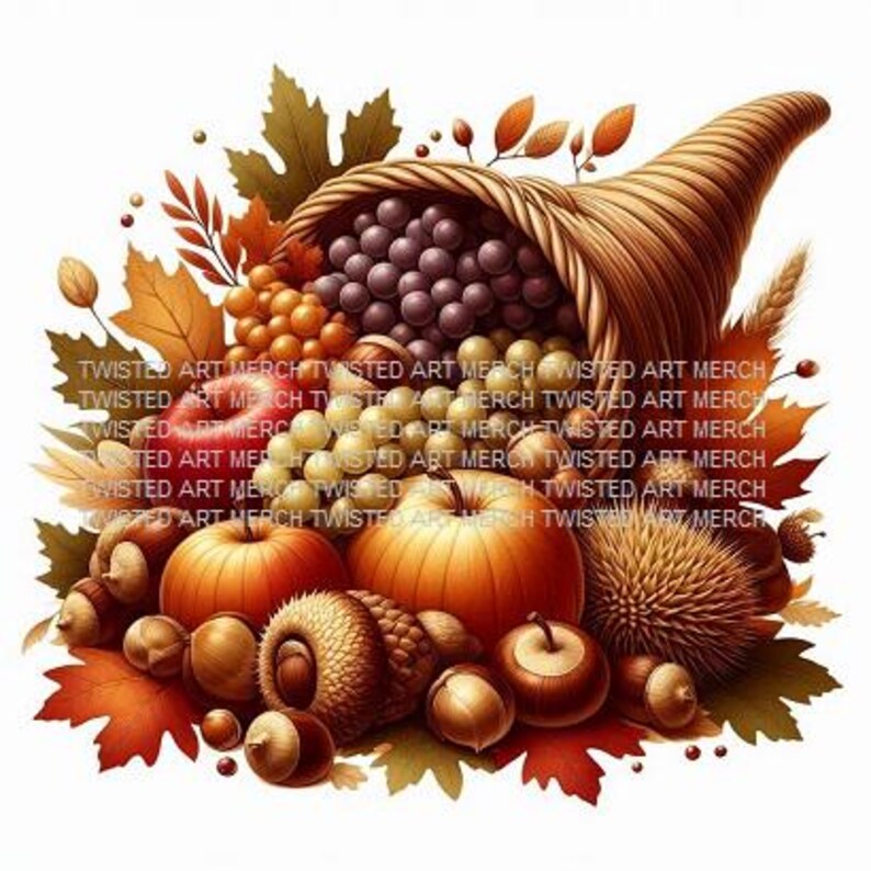 Thanksgiving Cornucopia Bundle: 10 Vibrant 2500x2500 Digital Download ...