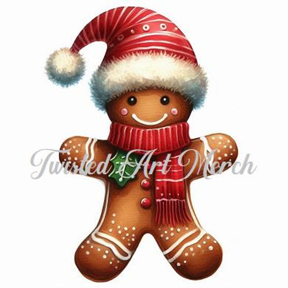 Gingerbread Men Christmas Clipart: Scrapbooking & Cardmaking (digital ...
