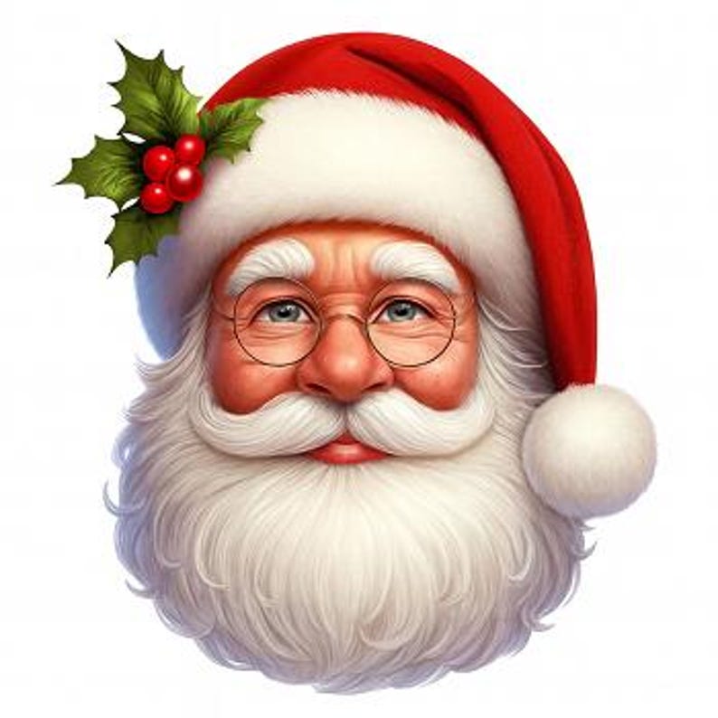 Santa Faces Clipart - 10 Santa Face Jpgs - 3000 X 3000px - Etsy