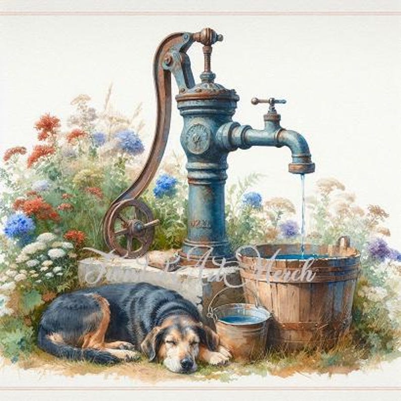 Vintage Hand Pump JPG Images: Scrapbooking, Cardmaking (digital ...