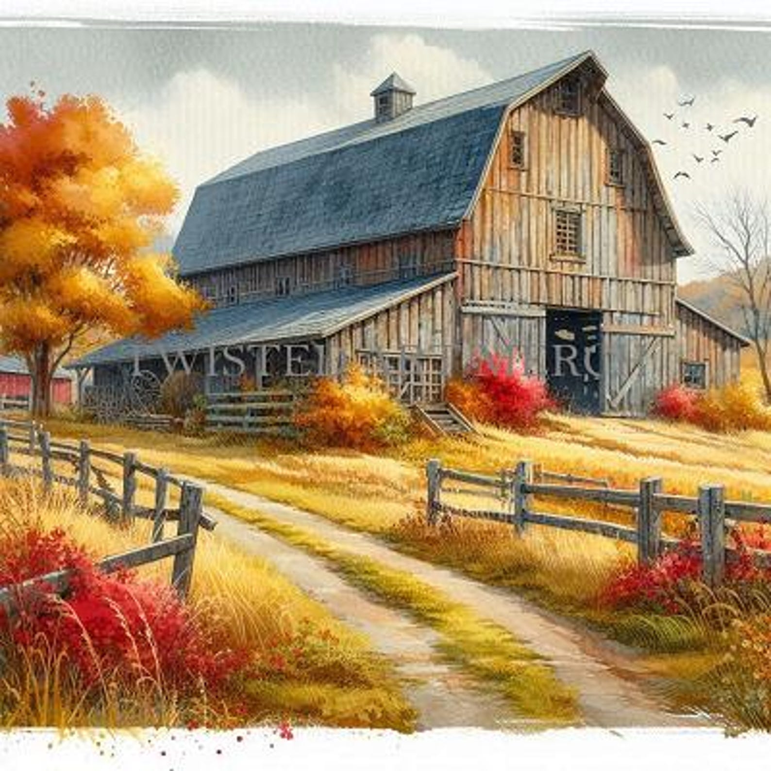Autumn & Winter Farmhouse Barn Scenes Collection of 10 Digital Jpg ...