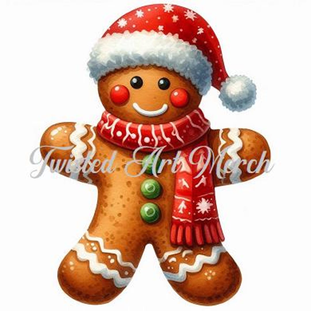 Gingerbread Men Christmas Clipart: Scrapbooking & Cardmaking (digital ...