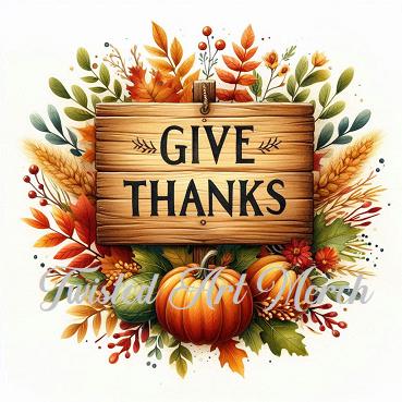 Thanksgiving Give Thanks Wooden Sign Clipart: JPG Images (digital ...