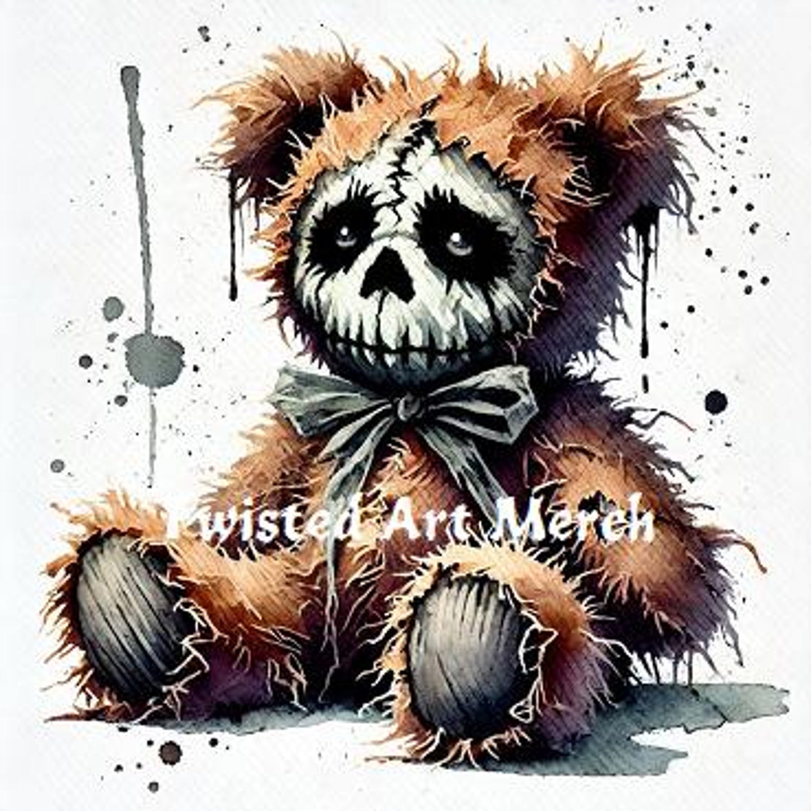 Creepy Teddy Bear Clipart - 12 Creepy Teddy Bear JPGS - Digital Downloads - Creepy Spooky Teddy ...
