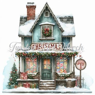 Christmas Candy Shop JPG - 10 Holiday Clipart Jpgs - Old Fashioned ...