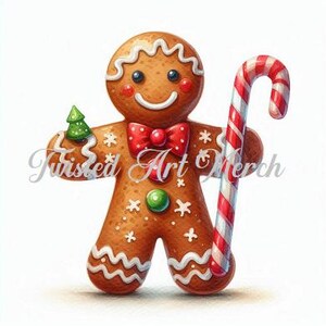 Gingerbread Men Christmas Clipart: Scrapbooking & Cardmaking (digital ...