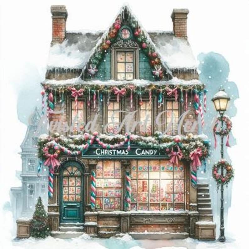 Christmas Candy Shop JPG - 10 Holiday Clipart Jpgs - Old Fashioned ...