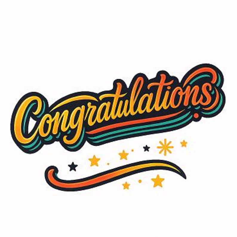 Congratulations Clip Art: Text JPG Bundle for Scrapbooking (digital ...