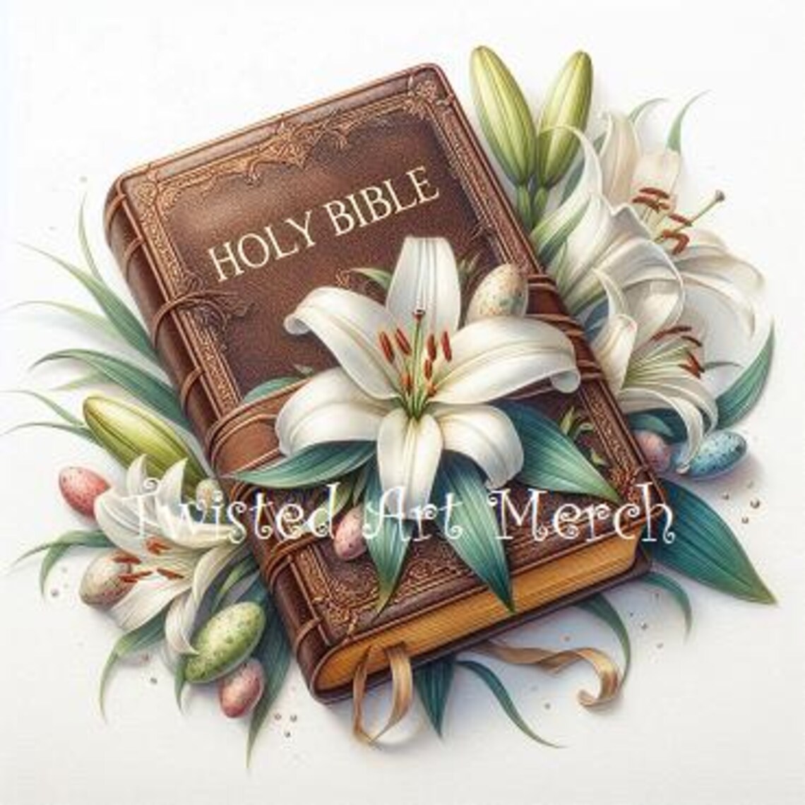 The Holy Bible Easter Clipart - 5 Holy Bible With Easter Lilies Jpgs ...