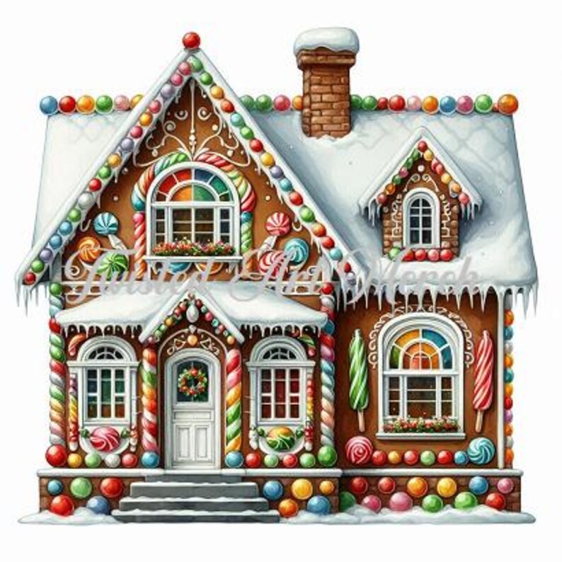 Gingerbread House Clipart: Christmas Illustration (digital Download) - Etsy
