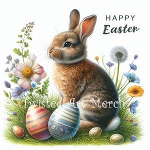 Easter Bunny and Eggs Clipart - 10 Easter Bunny and Eggs Jpgs - 3000 X ...