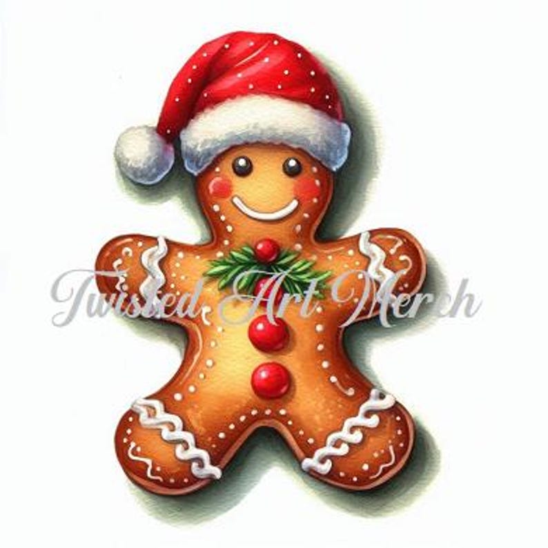 Gingerbread Men Christmas Clipart: Scrapbooking & Cardmaking (digital ...