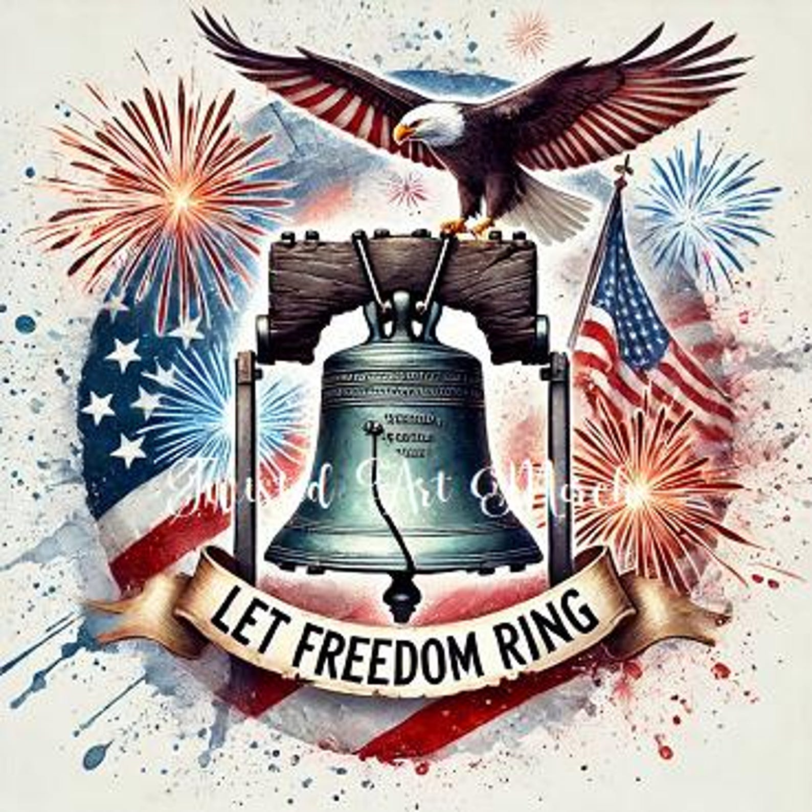 Liberty Bell Clipart: Patriotic Let Freedom Ring Jpgs (digital Download ...