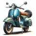 Italian Vespa Clipart - 10 Vespa Jpgs - 3000 X 3000px - Digital ...