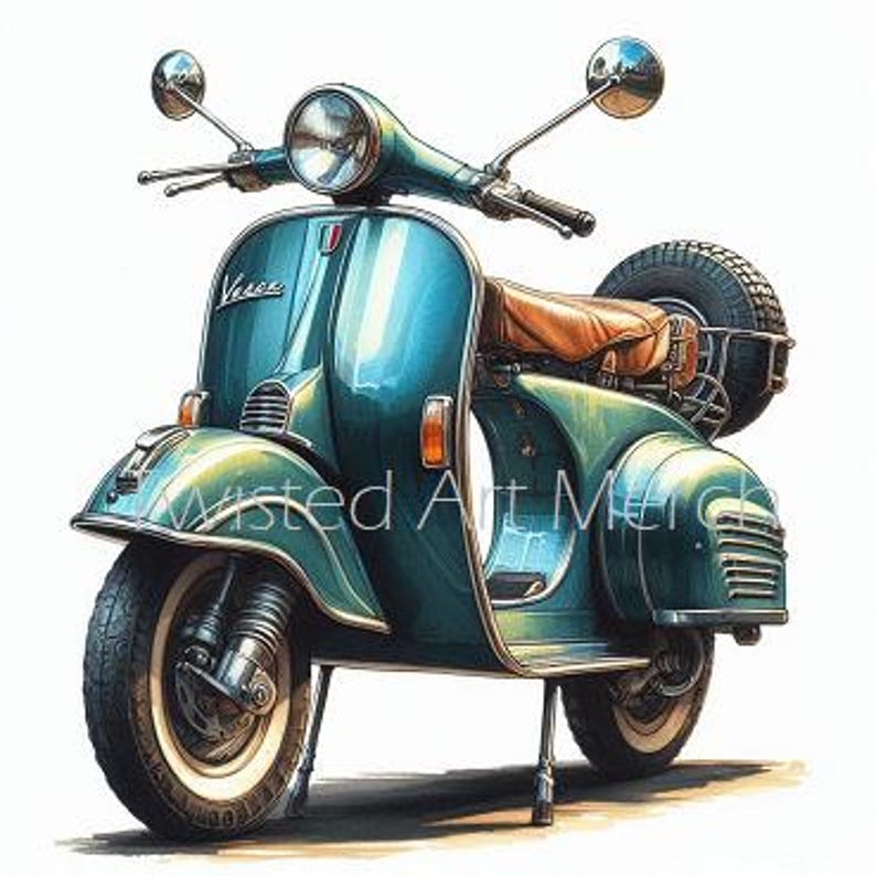 Italian Vespa Clipart - 10 Vespa Jpgs - 3000 X 3000px - Digital ...