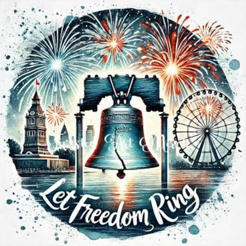 Liberty Bell Clipart: Patriotic Let Freedom Ring Jpgs (digital Download ...