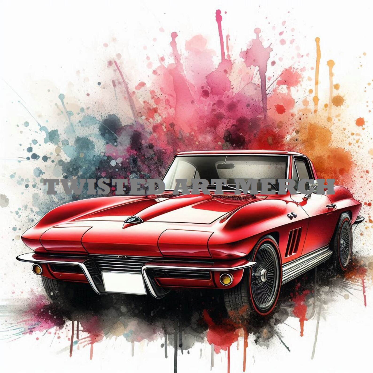 Vintage Watercolor Car Clipart Set: Mustang, Model-t (digital Download ...