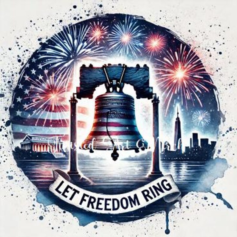 Liberty Bell Clipart: Patriotic Let Freedom Ring Jpgs (digital Download ...