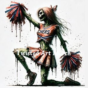 Zombie Cheerleader Clipart: Graphic Design Jpgs (3000x3000px) (digital ...