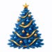 Blue Christmas Clipart: Santa, Tree, Wreath (digital JPG) - Etsy