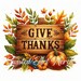 Thanksgiving Give Thanks Wooden Sign Clipart: JPG Images (digital ...