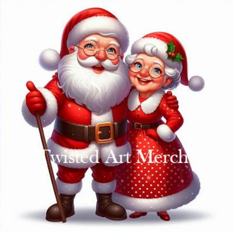 Santa & Mrs. Claus Christmas Clipart - 7 Seasonal Jpgs - Santa Claus ...