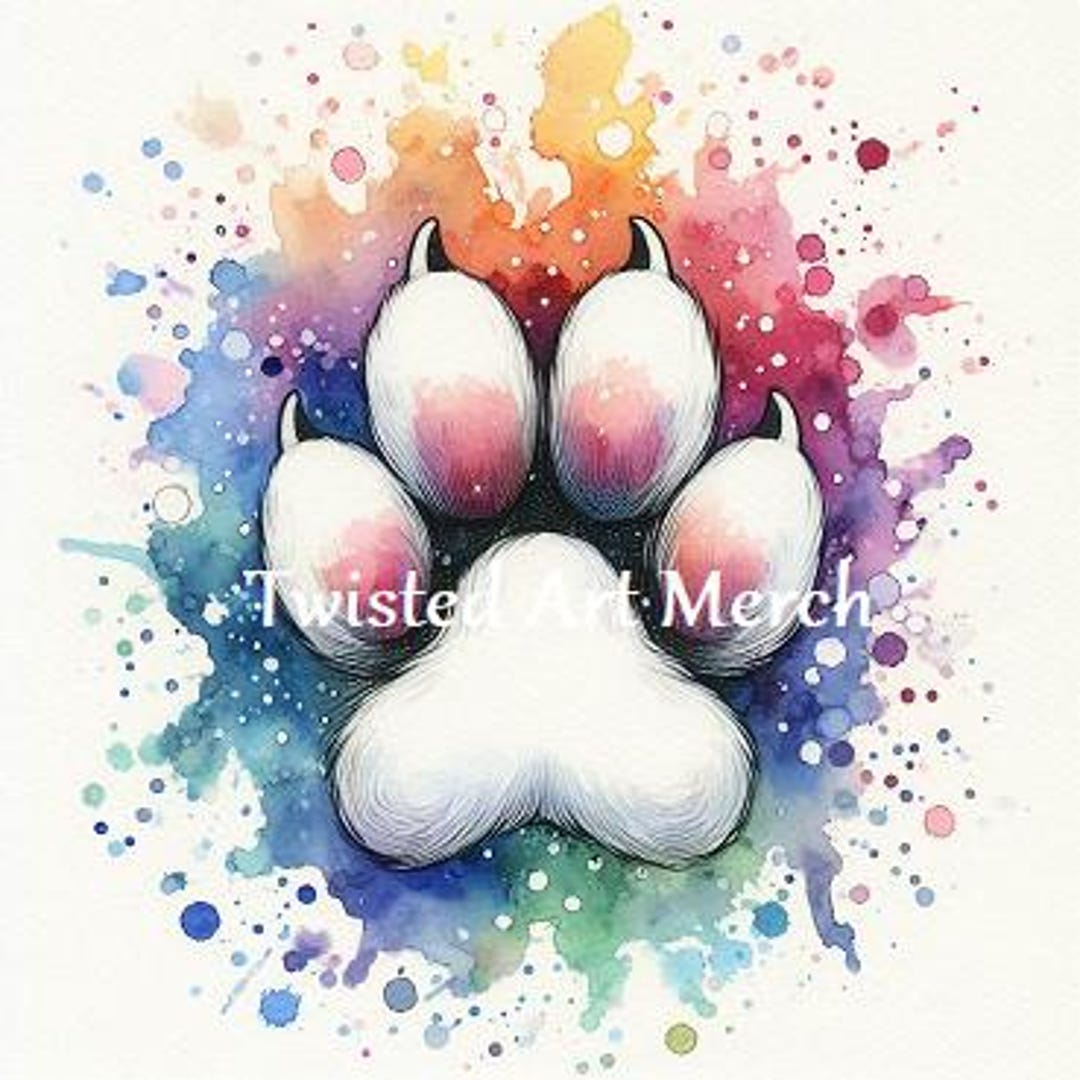 Watercolor Cat Paw Clipart - 10 Watercolor Cat Paw Jpgs - 3000 X 3000 ...