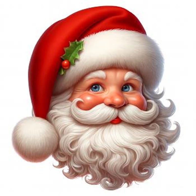 Santa Faces Clipart - 10 Santa Face Jpgs - 3000 X 3000px - Etsy