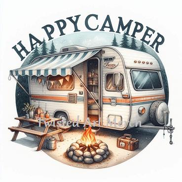 Happy Camper Clipart: RV Camping Scene Jpgs (digital Download) - Etsy