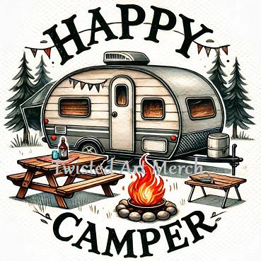 Happy Camper Clipart: RV Camping Scene Jpgs (digital Download) - Etsy