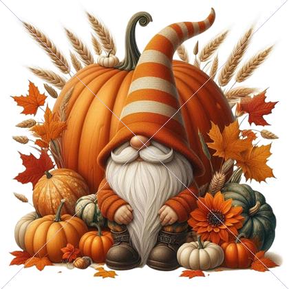Fall Gnome Clipart: Pumpkin Harvest, Autumn Leaves (JPG Digital ...