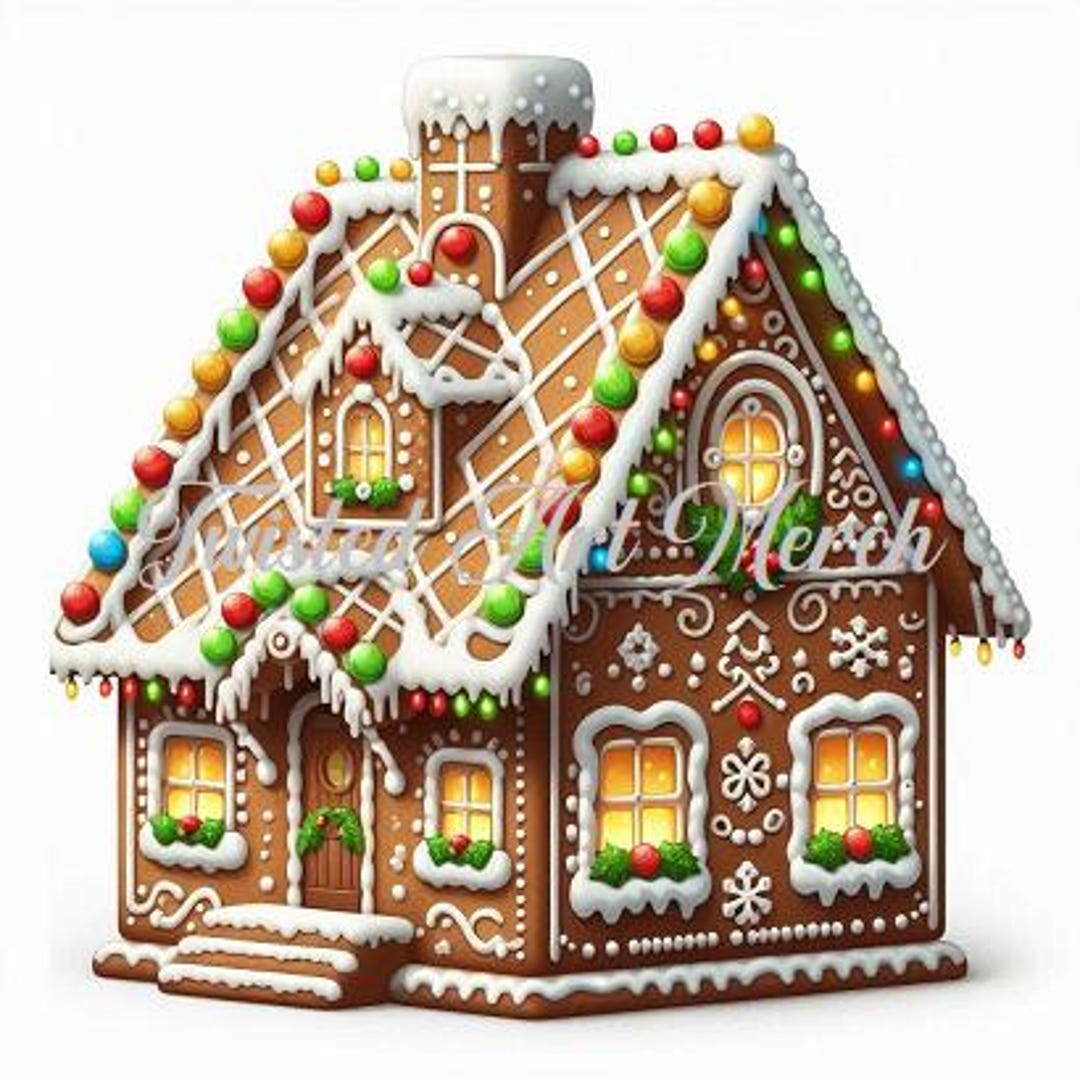 Gingerbread House Clipart: Christmas Illustration (digital Download) - Etsy
