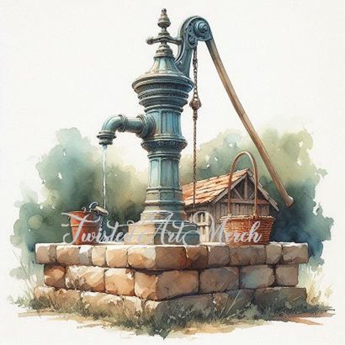 Vintage Hand Pump JPG Images: Scrapbooking, Cardmaking (digital ...