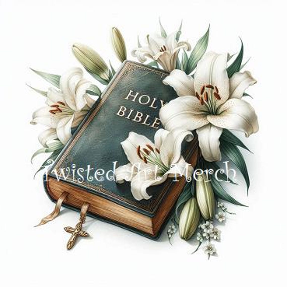 The Holy Bible Easter Clipart - 5 Holy Bible With Easter Lilies Jpgs ...