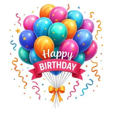 Happy Birthday Clipart: Cake, Balloons, Banners (downloadable Jpgs) - Etsy