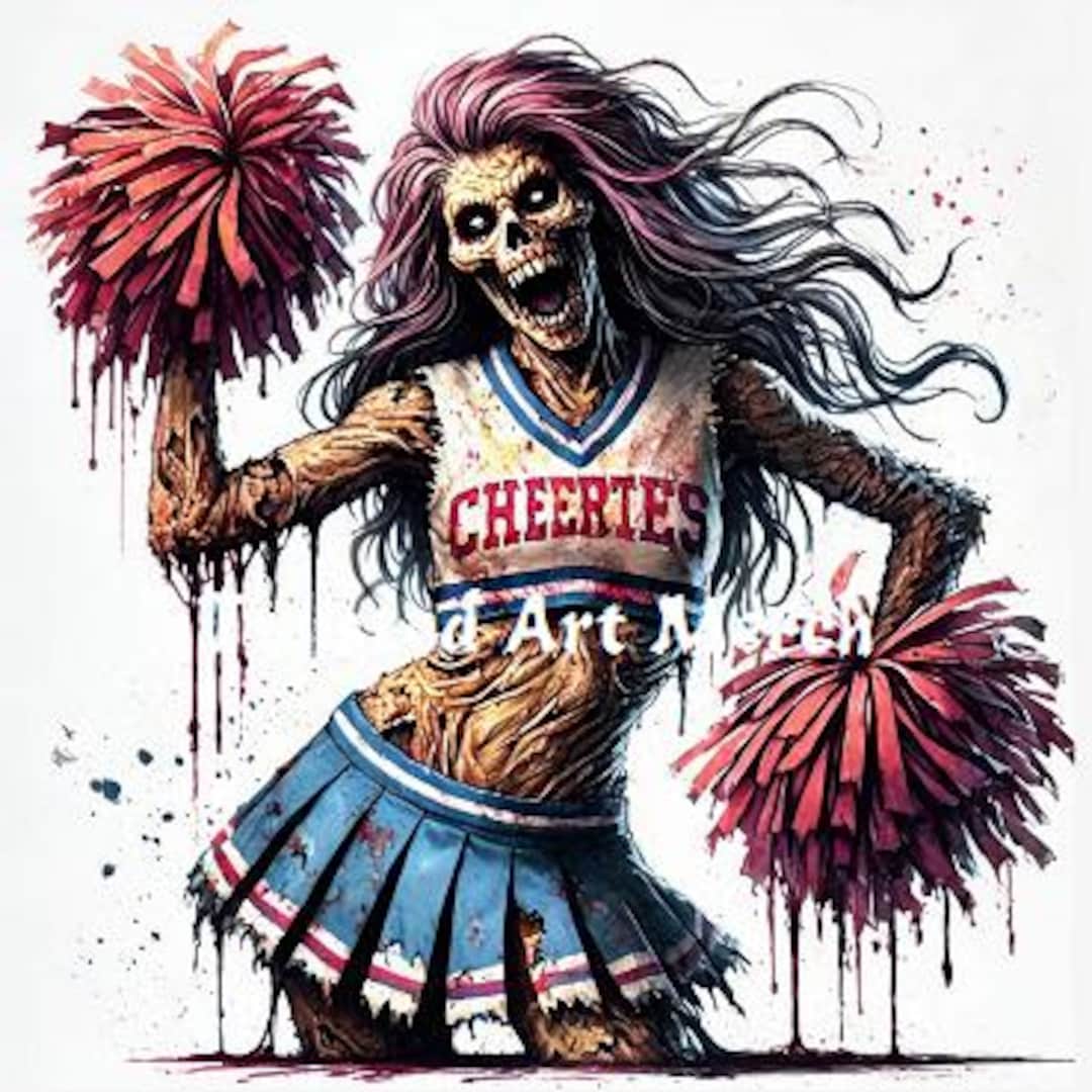 Zombie Cheerleader Clipart: Graphic Design Jpgs (3000x3000px) (digital ...