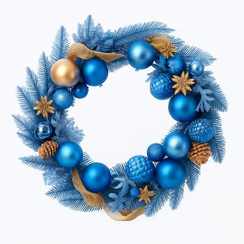 Blue Christmas Clipart: Santa, Tree, Wreath (digital JPG) - Etsy