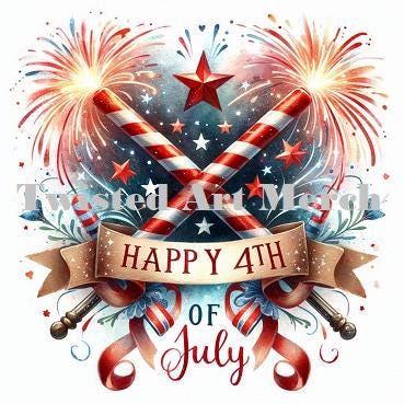 Patriotic 4th of July Clipart: USA, America (digital Download) - Etsy UK