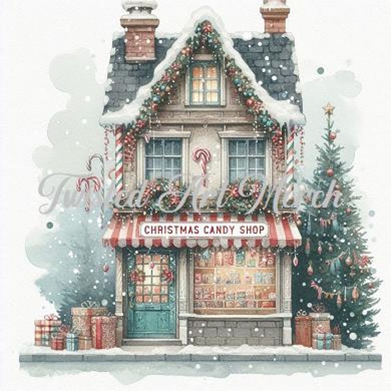 Christmas Candy Shop JPG - 10 Holiday Clipart Jpgs - Old Fashioned ...