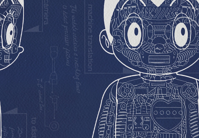 Astro Boy Printable Digital Poster – Retro Manga Blueprint | Tetsuwan ...