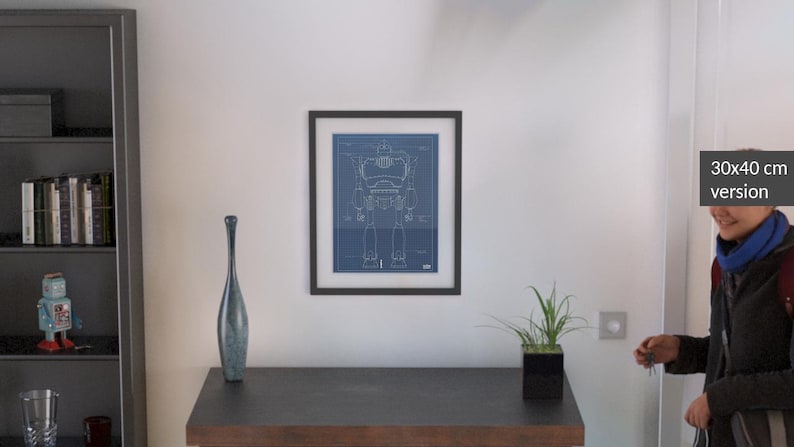 Iron Giant Printable Digital Poster – Retro Blueprint of the Cult Robot ...