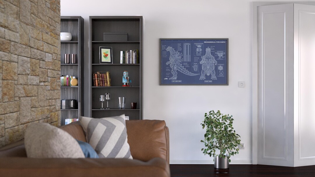 Mecha Godzilla Blueprint Technical Plan Cyanotype - Etsy