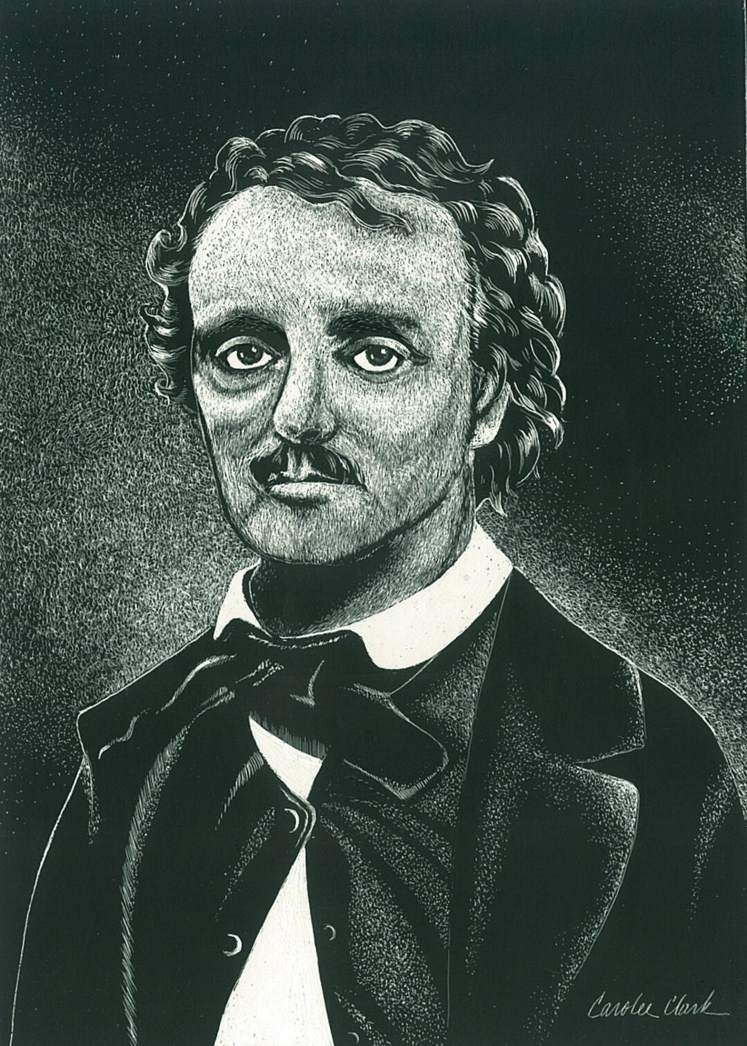 Edgar 5 X 7 Print of Original Scratchboard by Carolee Clark - Etsy