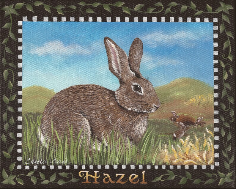 Hazel 8 X 10 Print of Original Acrylic Rabbit Painting by | Etsy