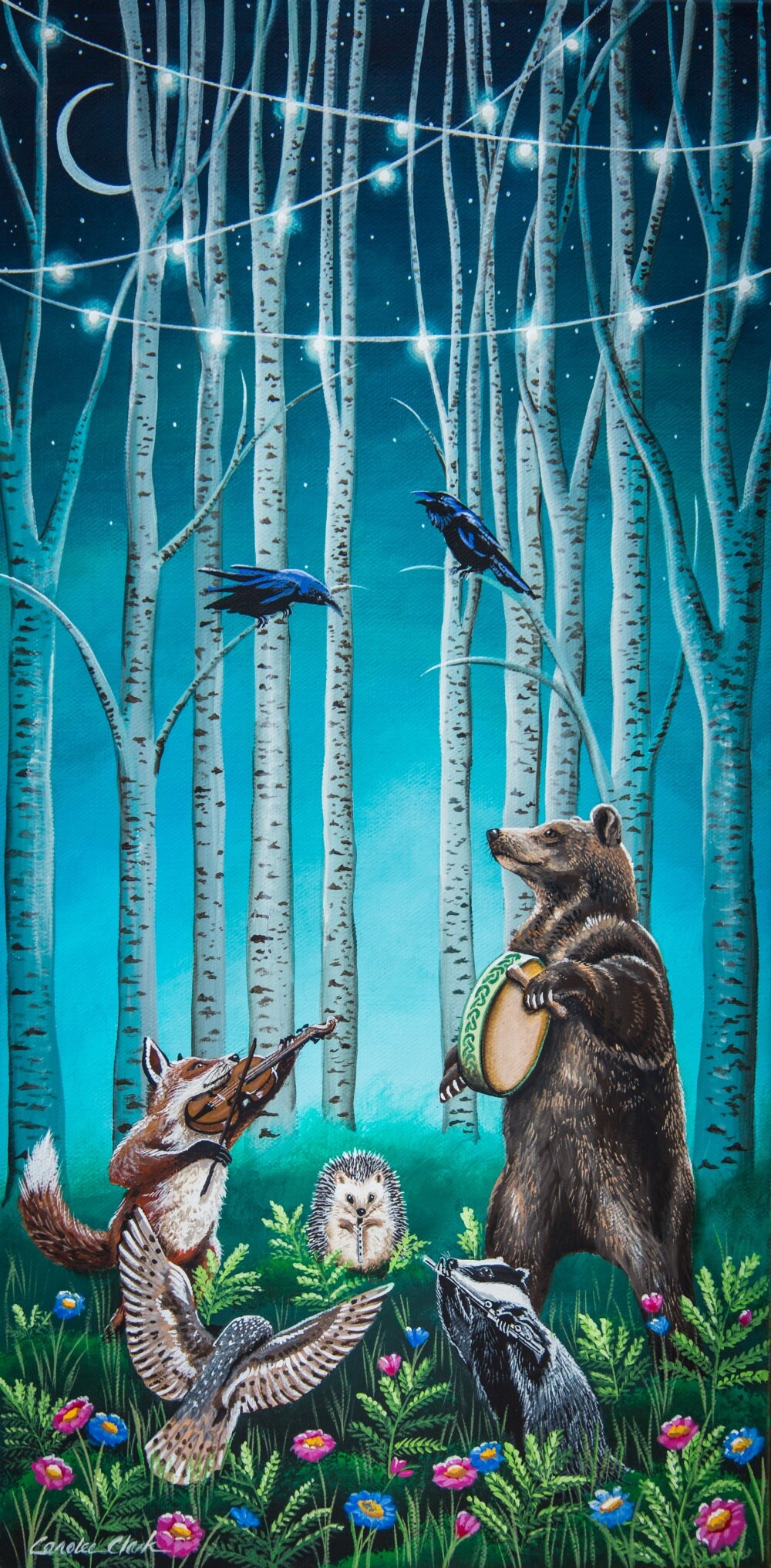 A Woodland Ceilidh 10 X 20 Print of Original Acrylic | Etsy