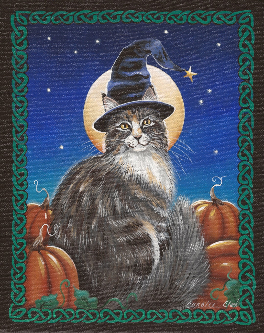 Merlin - 8 X 10 Print of Original Acrylic Cat Painting by Carolee Clark ...