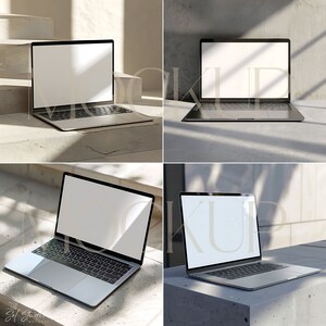 12 Minimalistic Stone Laptop Mockup Bundle | MacBook Pro Screen Mock ...