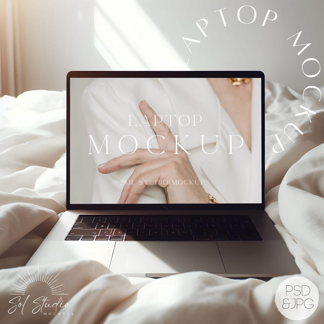 Laptop Mockup | Neutral MacBook Pro Screen Mock Ups, Social Media Cover ...
